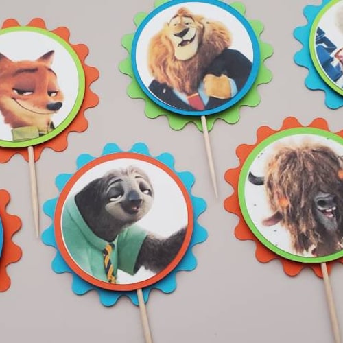 Zootopia Cupcake Toppers Zootopia Birthday Party Decorations - Etsy