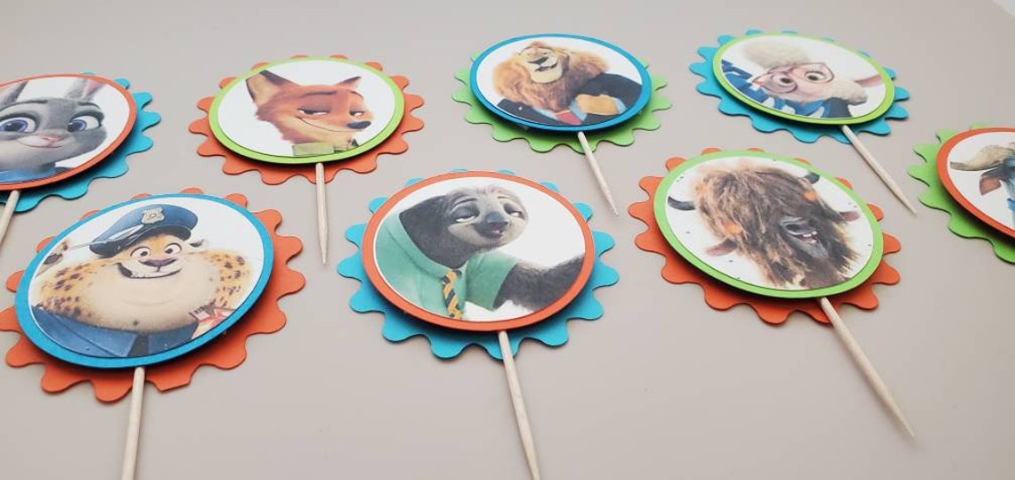 Zootopia Cupcake Toppers | Etsy