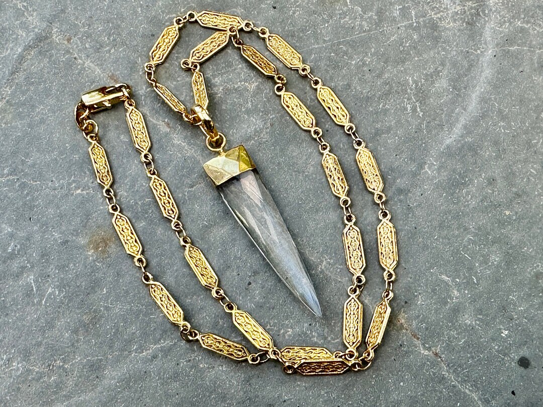 Crystal Quartz Spike Necklace; Spike Pendant - Etsy