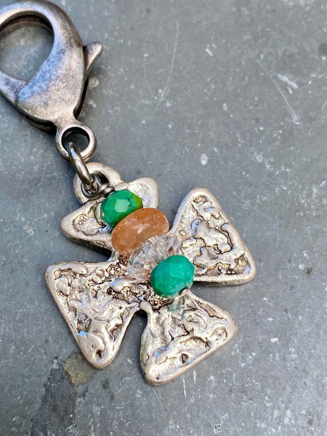 Silver Cross Charm Healing Dog Collar Charm Protection Crystal Dog ...