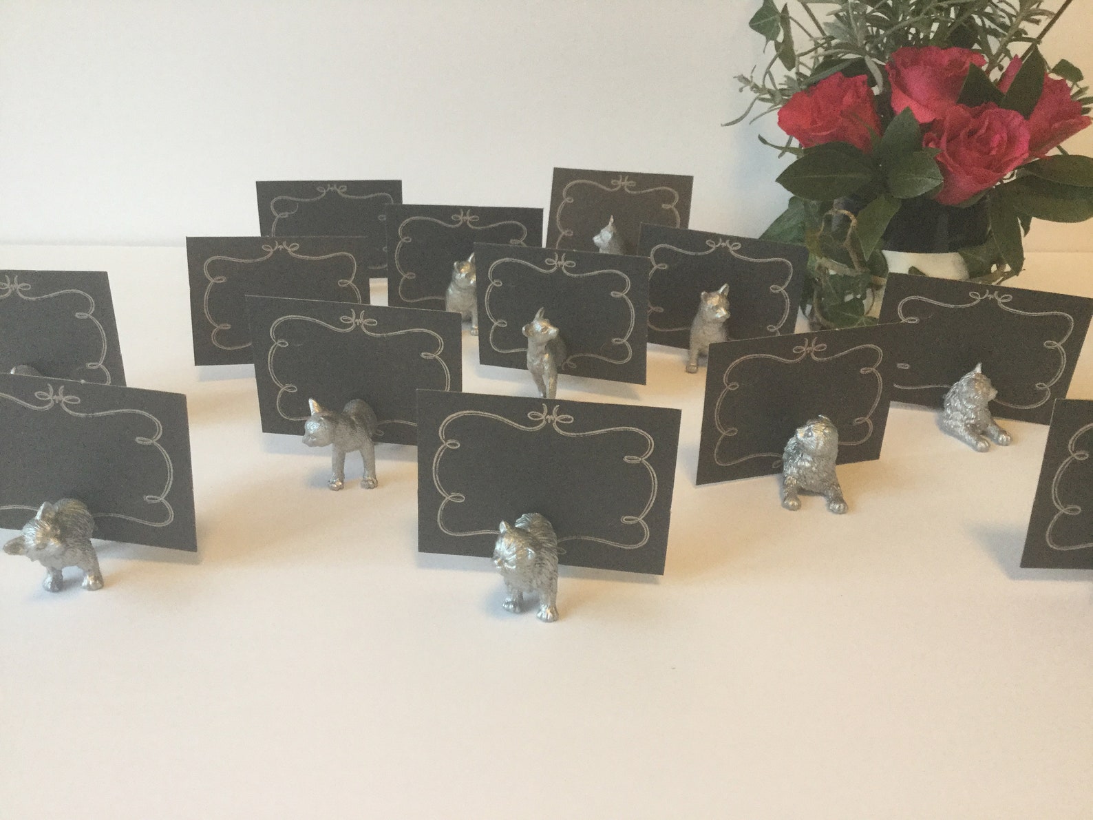 25 Cat Place Holders and Wedding Favours in One Silver or Gold - Etsy