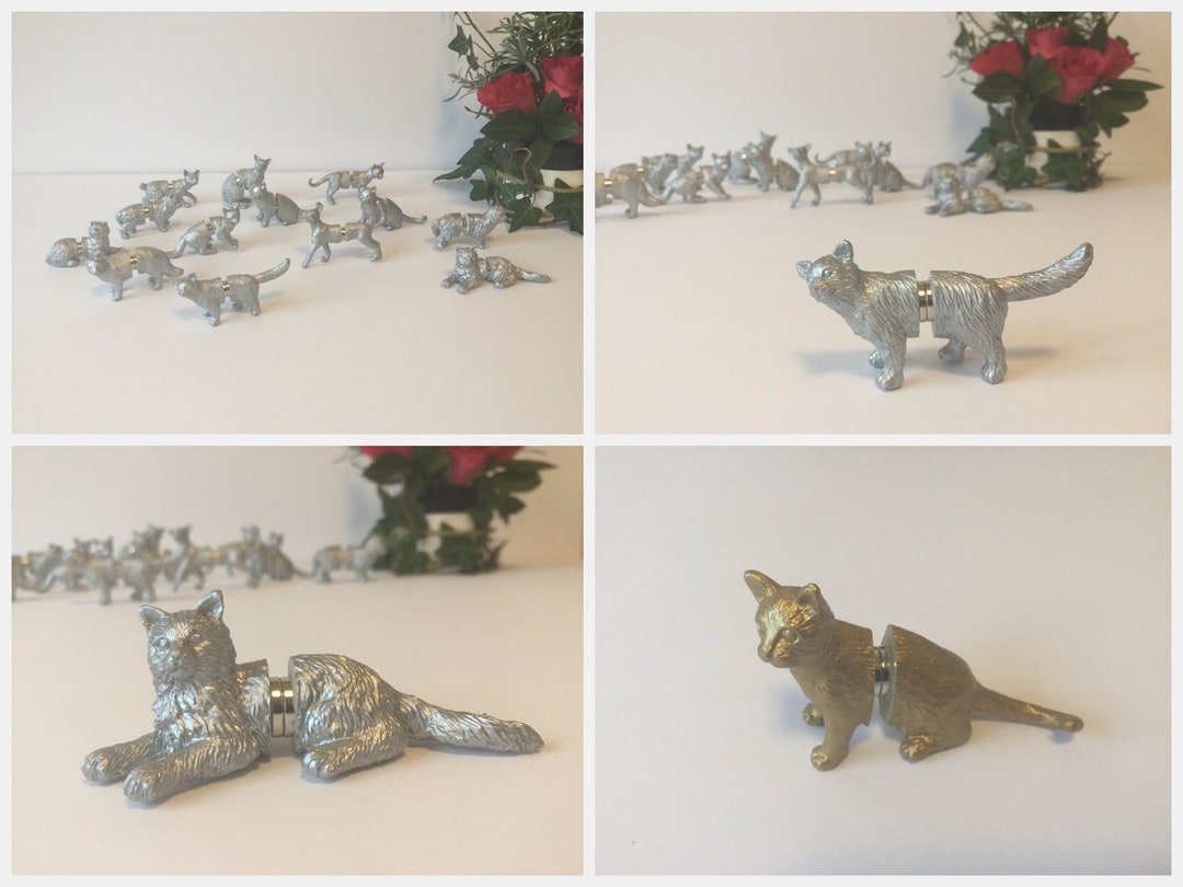 25 Cat Place Holders and Wedding Favours in One Silver or Gold Cat ...