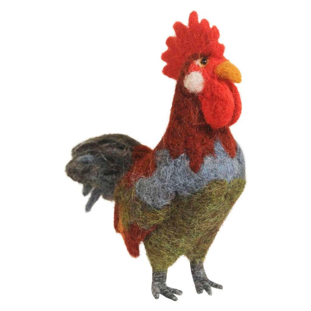 Needle Felted Rooster Sculpture: Hand Painted Alpaca Fiber - Etsy