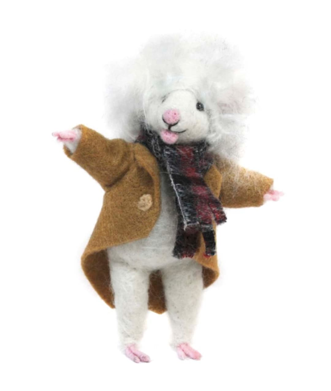Wool & Alpaca Felted Einstein Mouse Ornament: Hand Crafted Peruvian ...