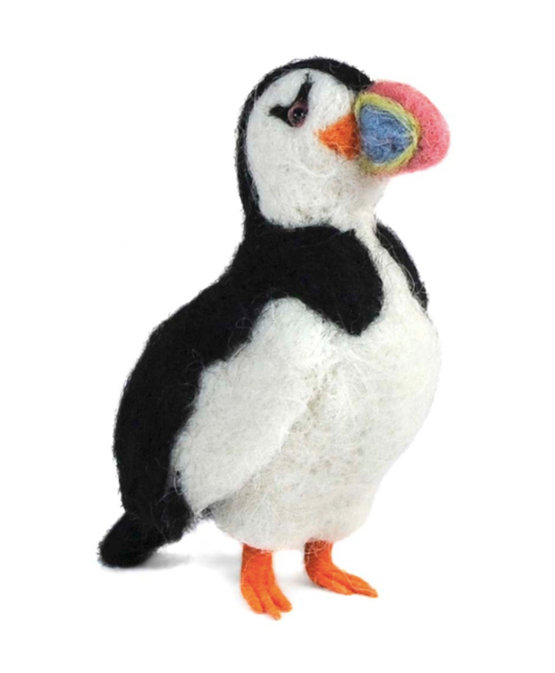 Needle Felted Puffin Sculpture: Hand Painted Alpaca Fiber Bird ...