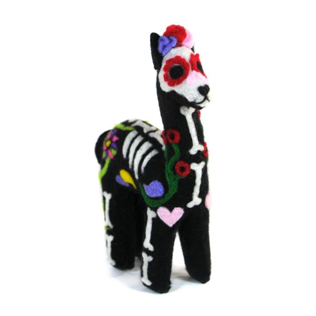 Day of the Dead Alpaca Felted Dia De Los Muertos Figurine - Etsy