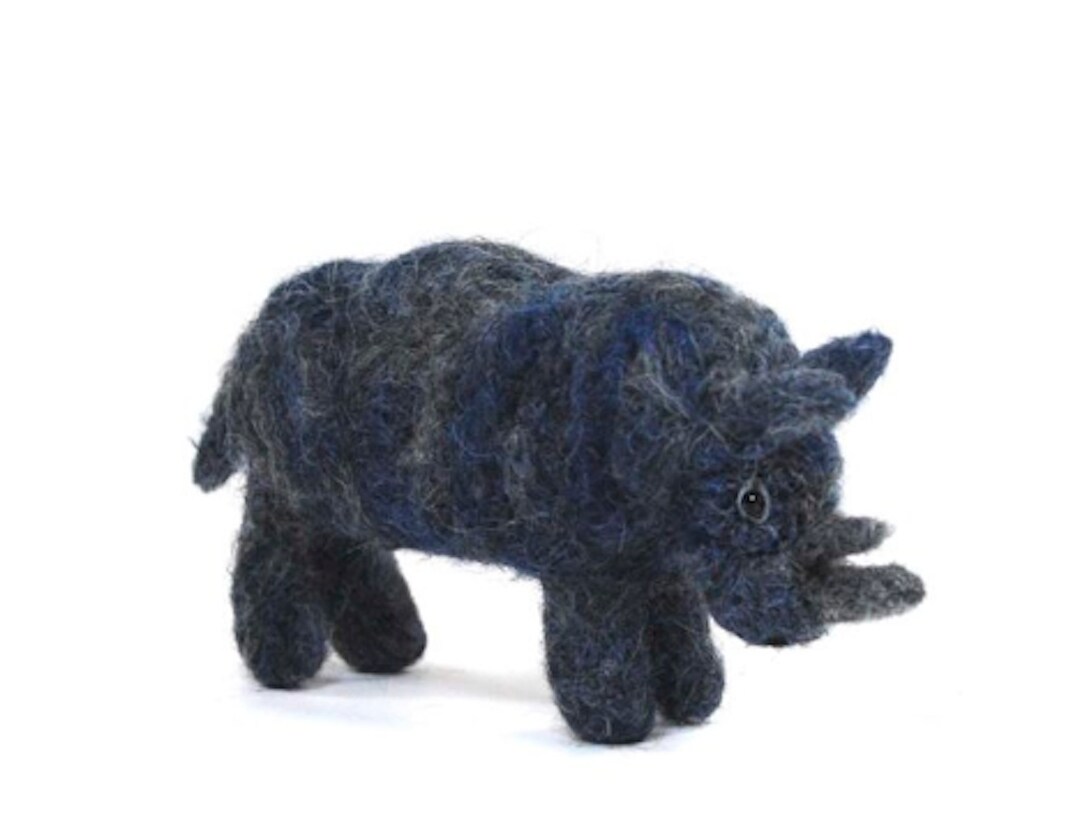 Needle Felted Rhino Sculpture: Real Alpaca Fiber - Etsy