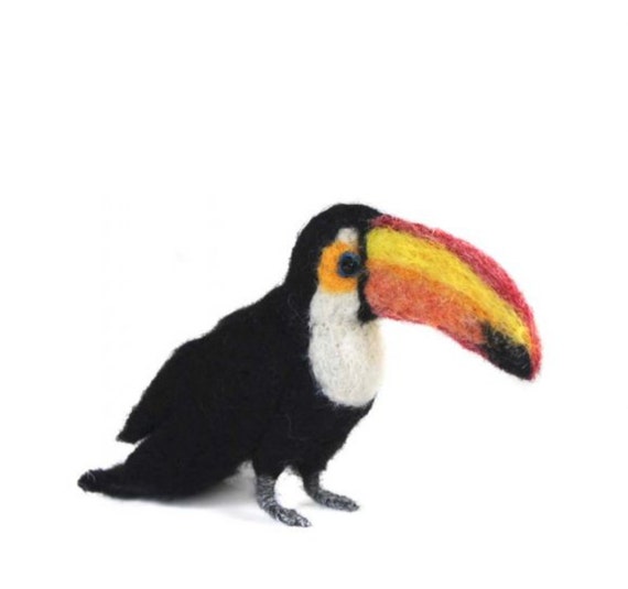 Needle Felted Toucan Sculpture: Hand Painted Alpaca Fiber Bird | Etsy