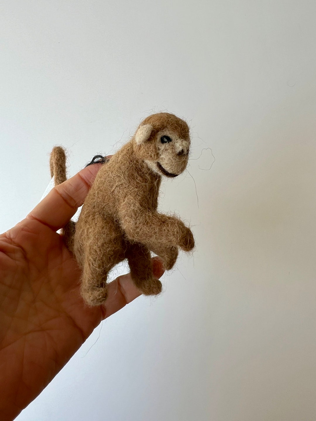 Brown Monkey Sculpture: Alpaca Fiber Ornament - Etsy