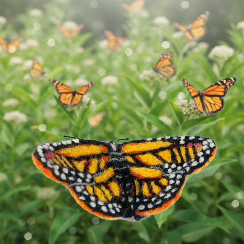 Needle Felted Monarch Butterfly Sculpture: Hand Painted Alpaca Fiber - Etsy