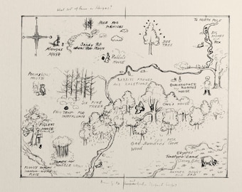 100 Acre Wood Map Poster | Etsy