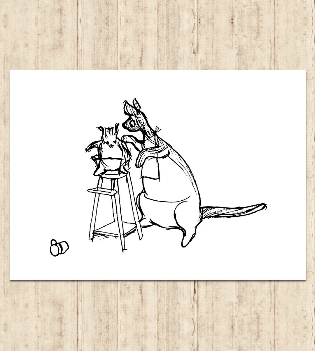 Winnie the Pooh Kanga and Roo Poster Classic Vintage Printable Nursery ...