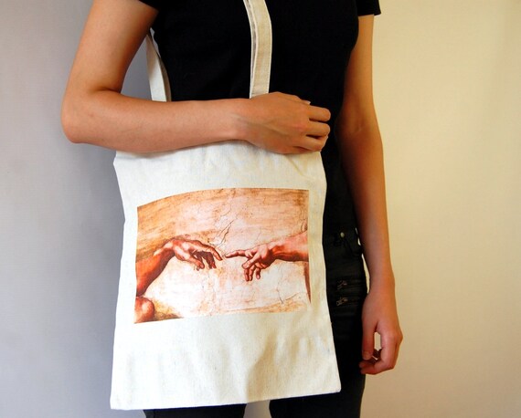 Hand of God Michelangelo Buonarroti Cotton Tote Bag the - Etsy