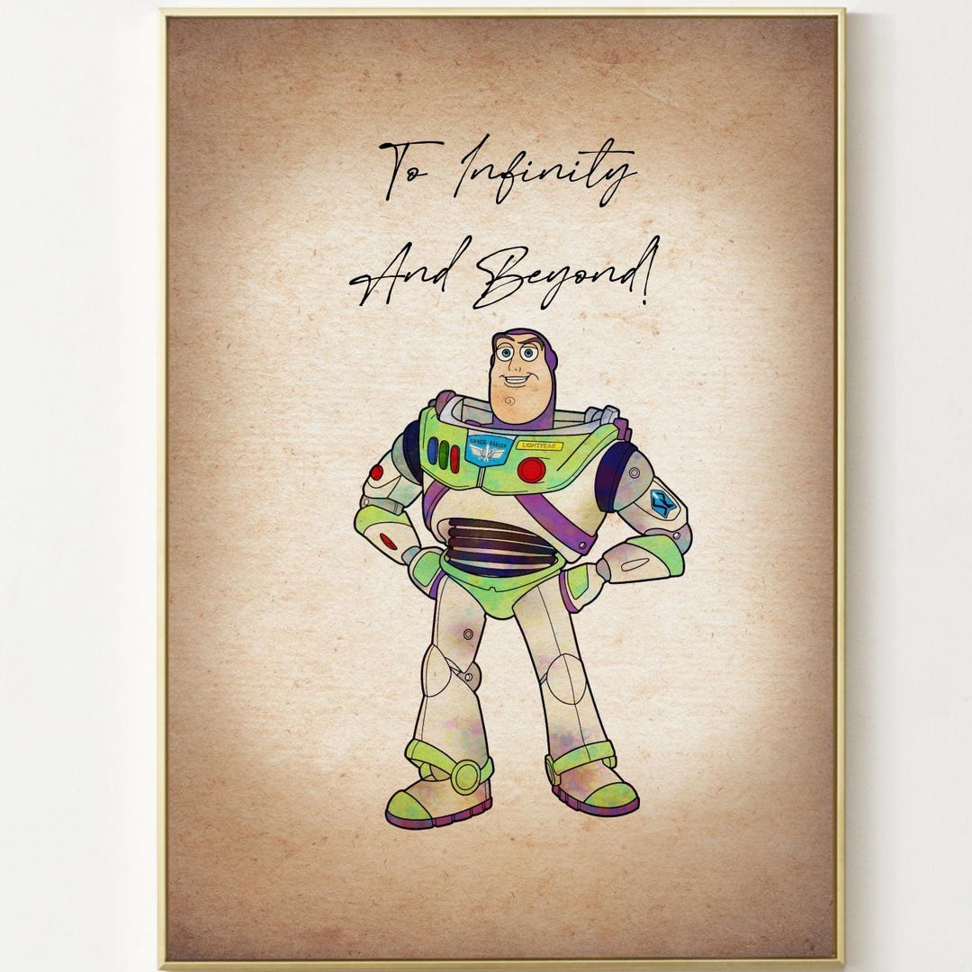 Toy Story Poster Infinity and Beyond ... Buzz Nursery Quote Poster Kids ...