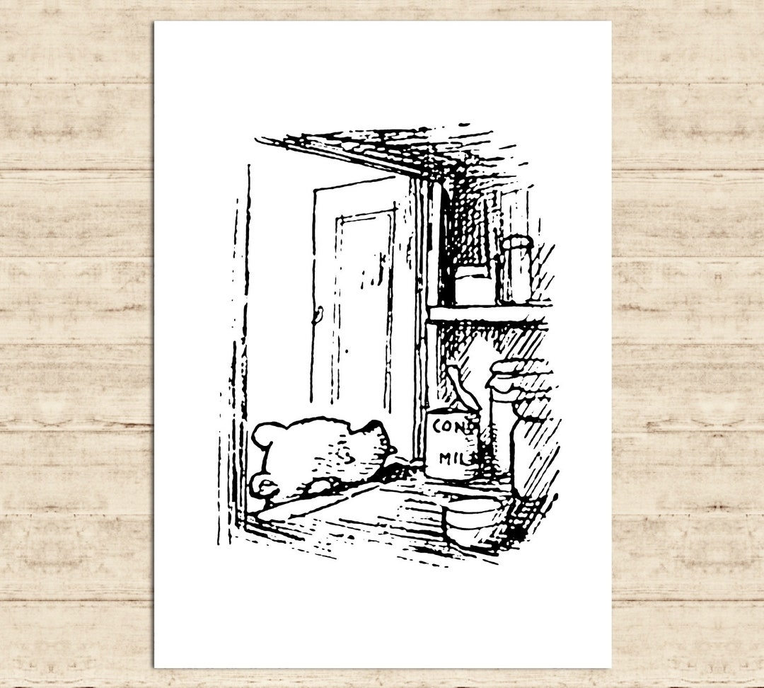 Winnie the Pooh Poster Classic Vintage Printable Nursery Print Gift ...