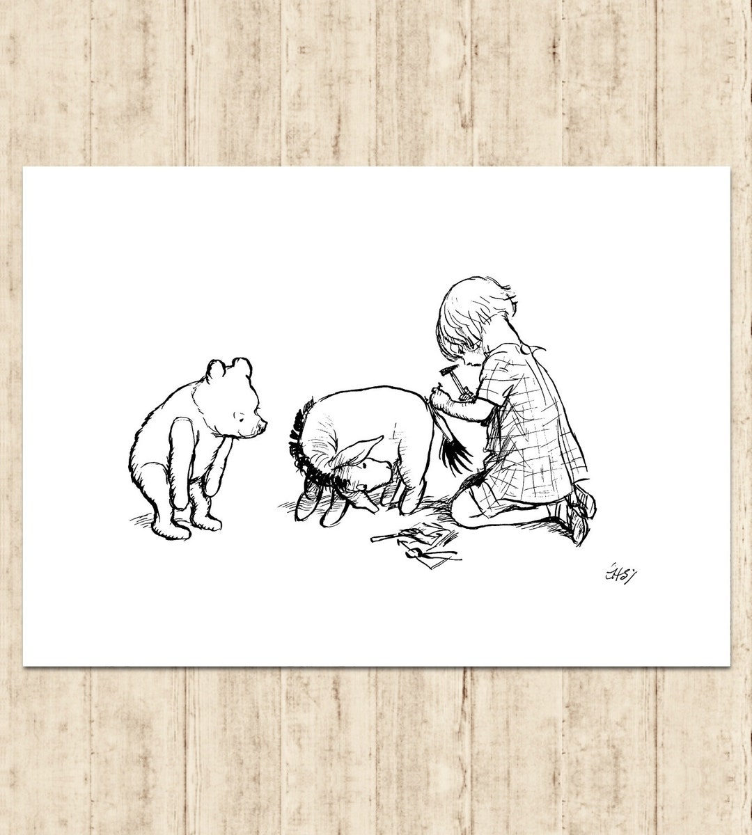 Winnie the Pooh Christopher Robin Poster Classic Vintage Printable ...
