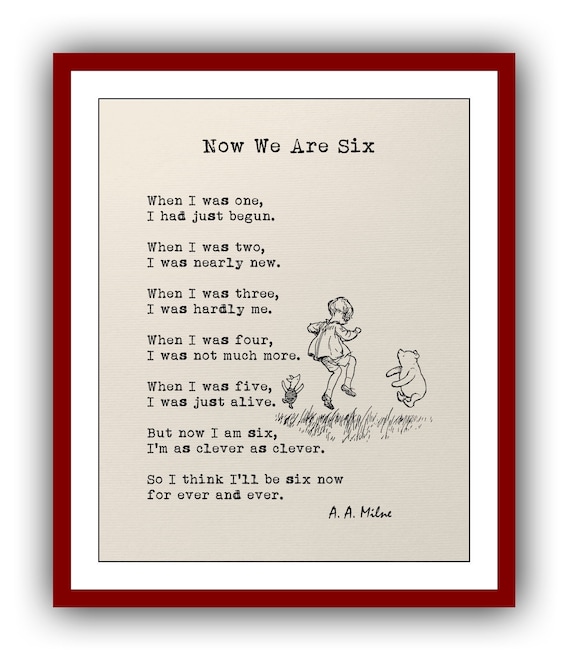 Now We Are Six A. A. Milne Poems When I Was One I Had Just - Etsy Australia