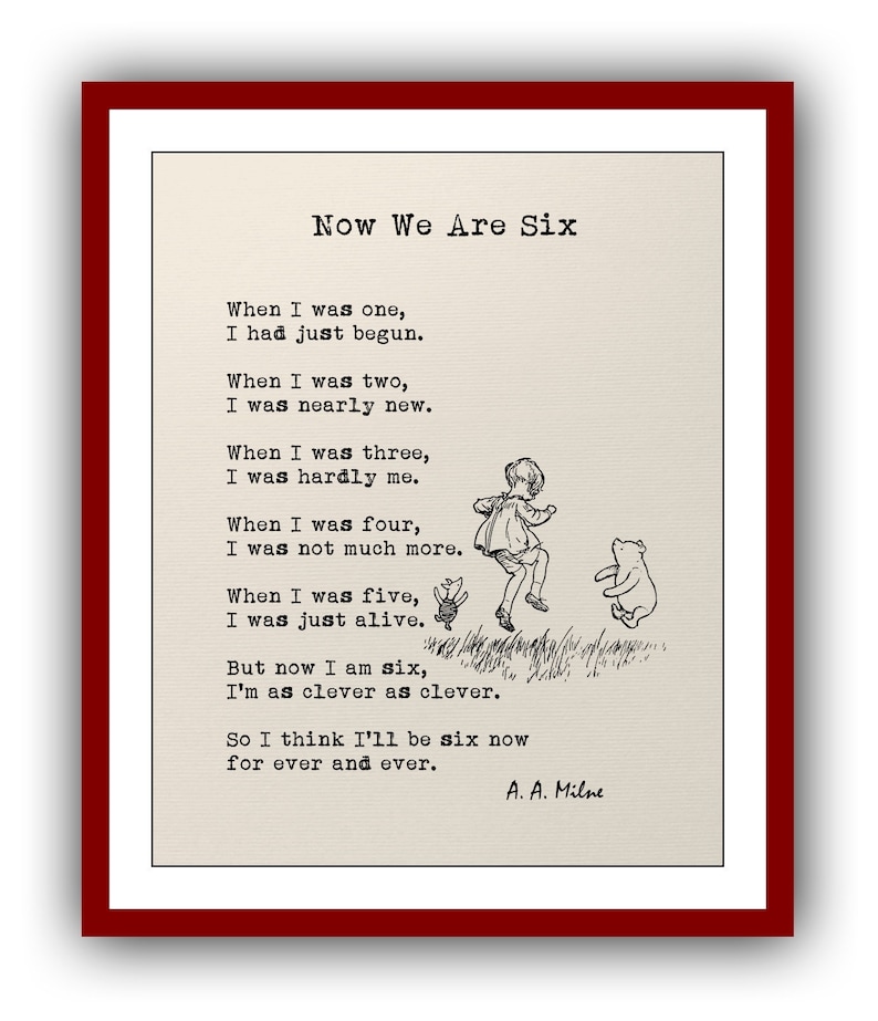 Now We Are Six A. A. Milne Poems When I Was One I Had Just - Etsy