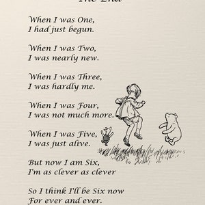Now We Are Six A. A. Milne Poems When I Was One I Had Just Begun When I ...