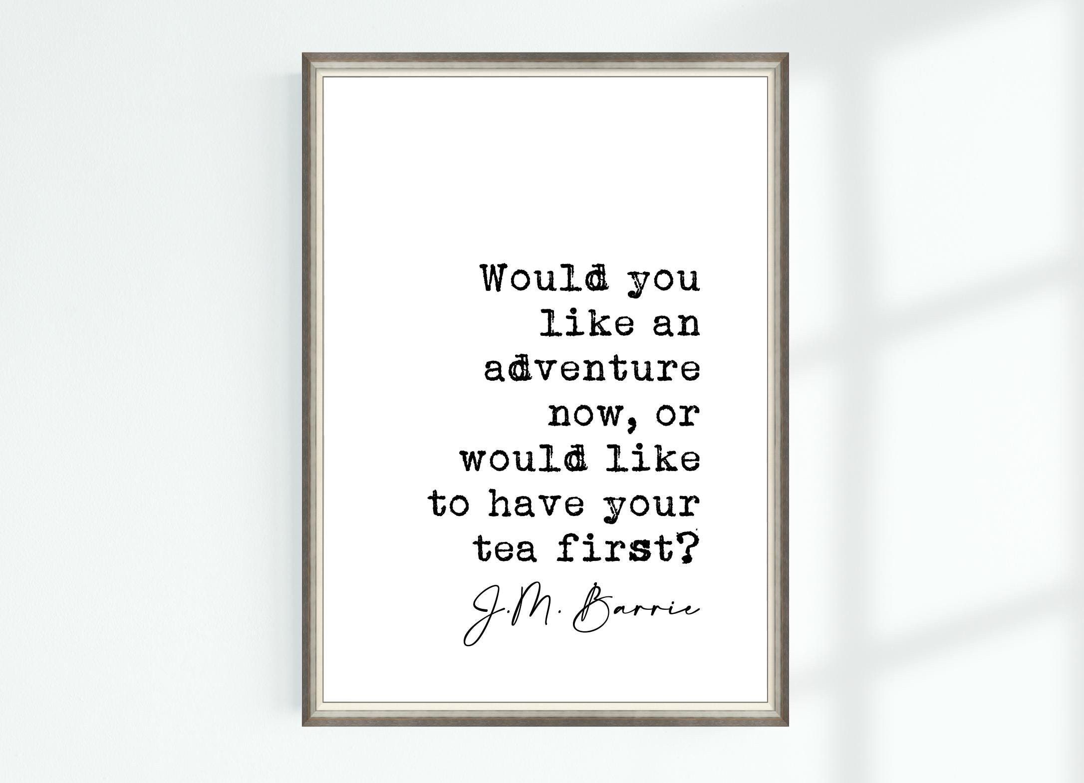 J.M. Barrie Quote Peter Pan Poster Would You Like an Adventure Now, or ...