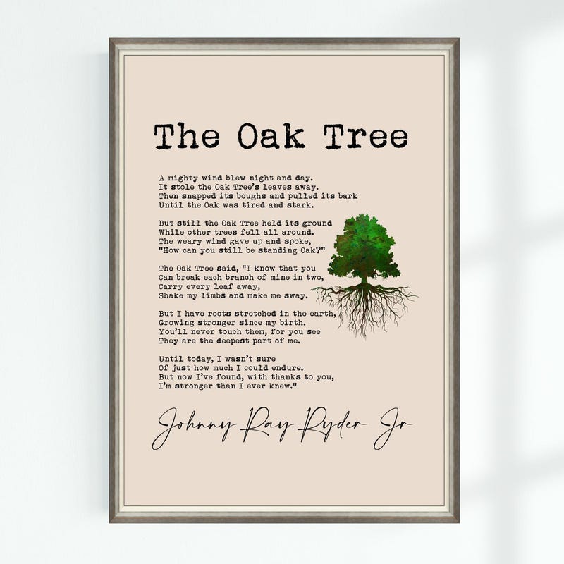 Oak Tree Poem - Etsy