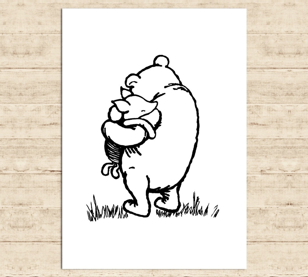 Winnie the Pooh and Piglet Poster Classic Vintage Printable Nursery ...