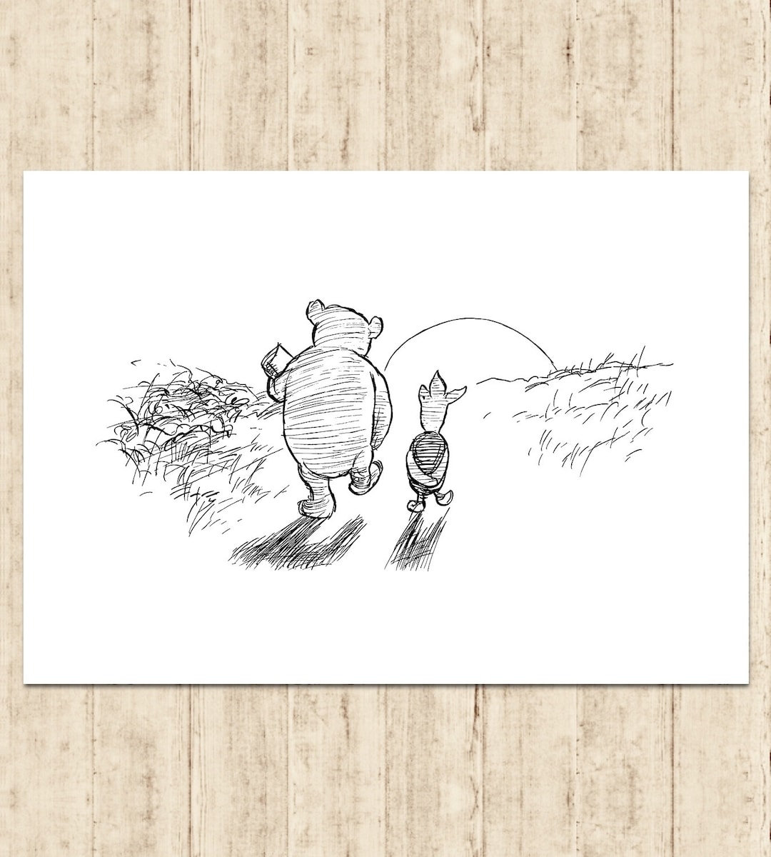 Winnie the Pooh and Piglet Poster Classic Vintage Printable Nursery ...