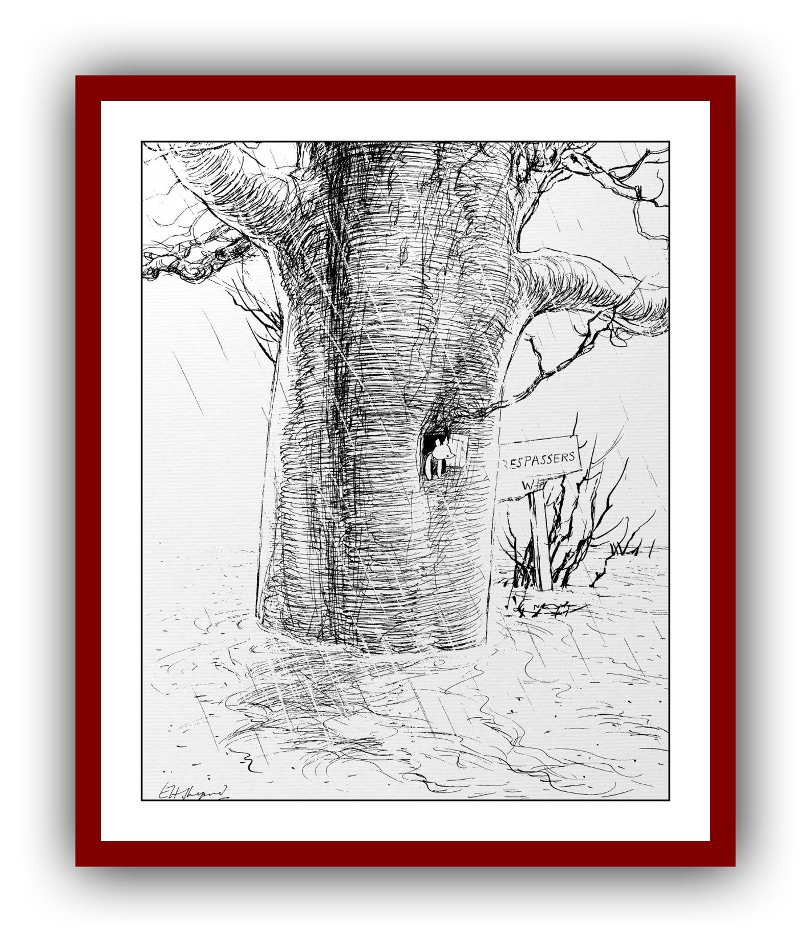 Piglet House Winnie the Pooh Print 8x10 Vintage Classic Poster | Etsy