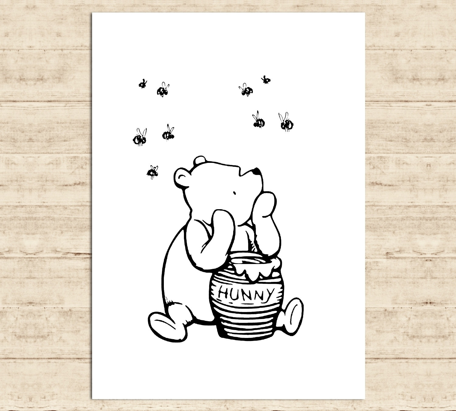 Winnie the Pooh Poster Classic Vintage Printable Nursery Print Gift ...