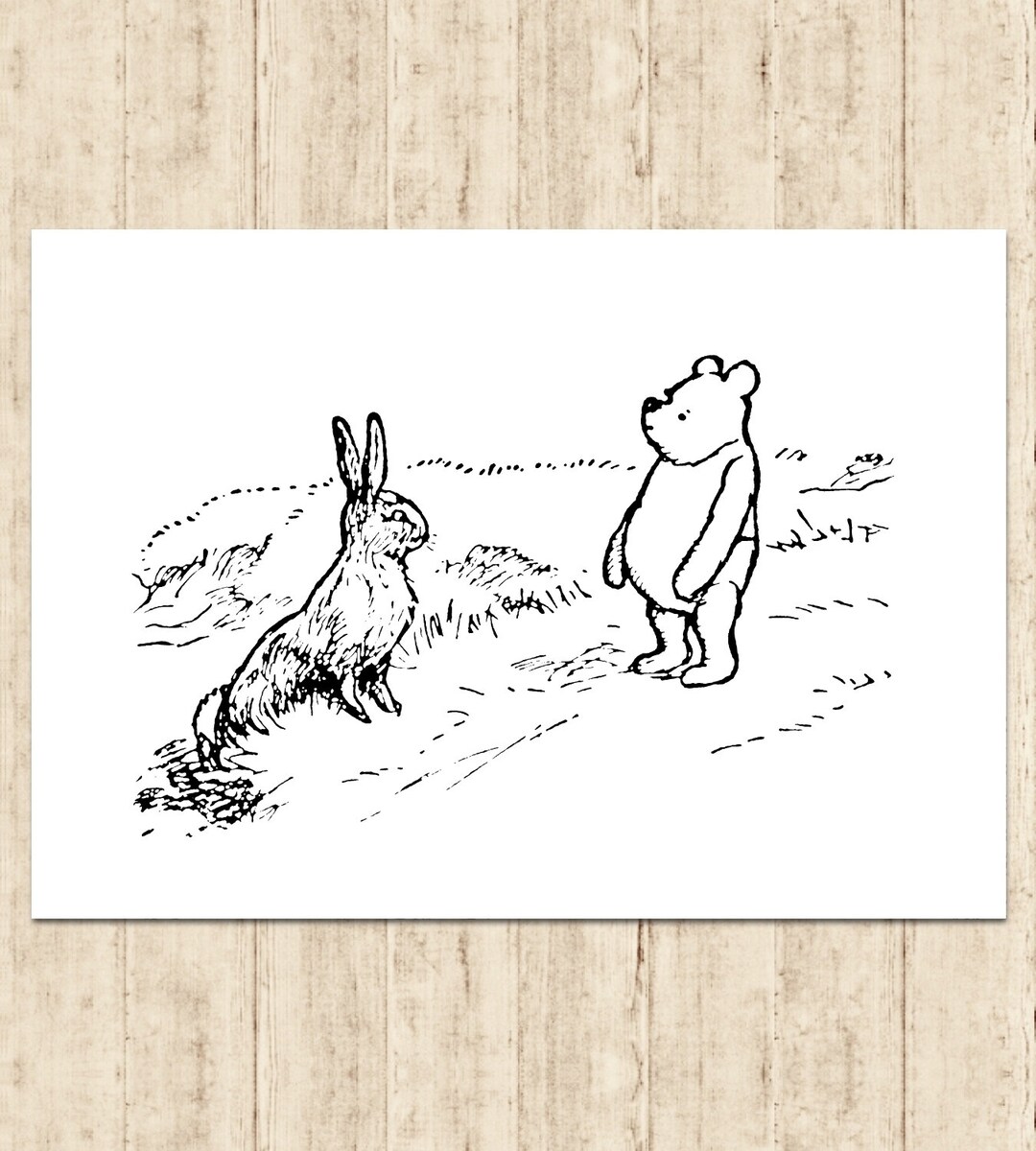 Rabbit Winnie the Pooh Poster Classic Vintage Printable Nursery Print ...