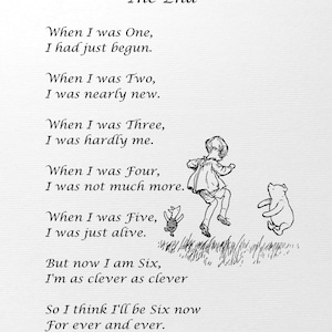 Now We Are Six A. A. Milne Poems When I Was One I Had Just Begun When I ...