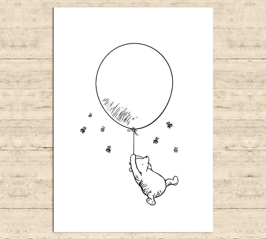 Winnie the Pooh Poster Classic Vintage Printable Nursery Print Gift ...