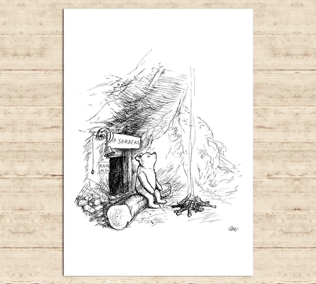 Winnie the Pooh Poster Classic Vintage Printable Nursery Print Gift ...