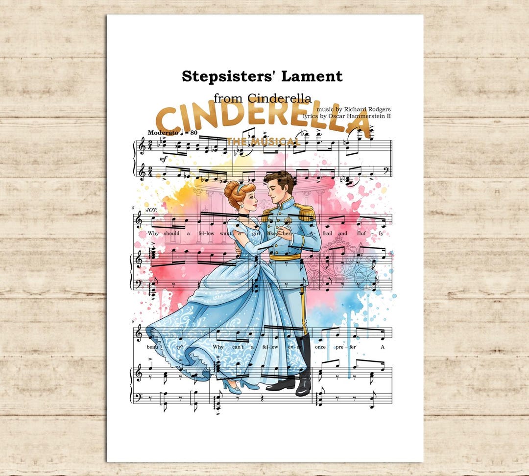 Cinderella Poster Musical Print Stepsisters Lament Music Sheet Art ...