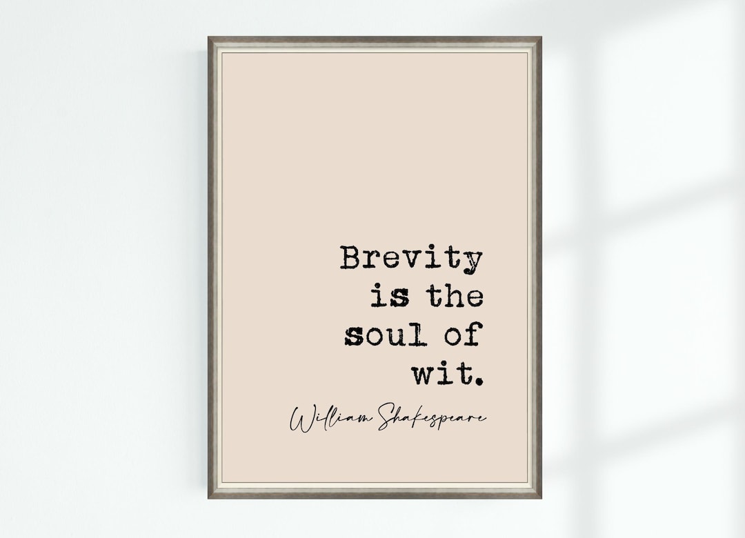 William Shakespeare Quote Print Brevity is the Soul of Wit ... Famous ...