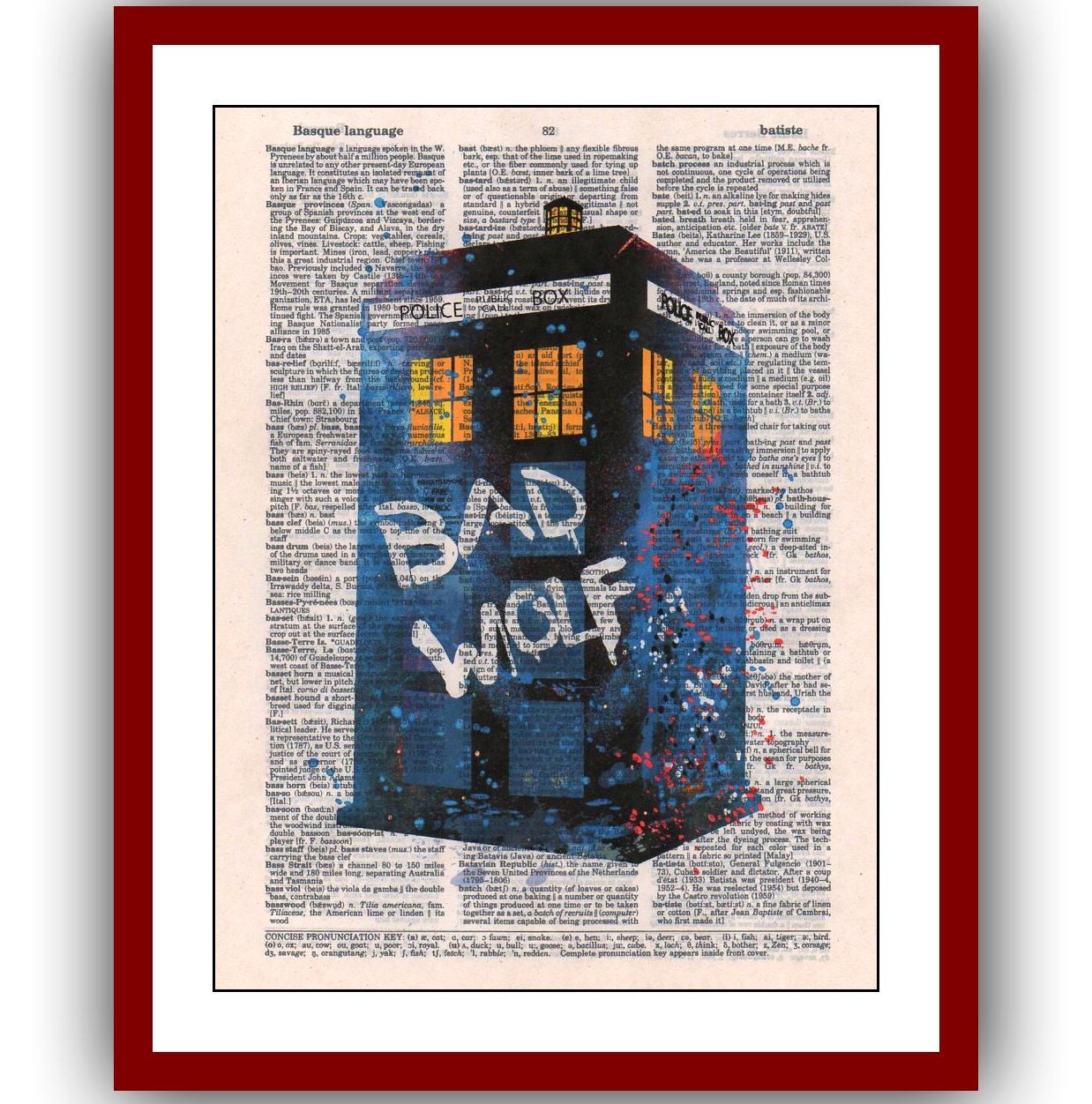 Doctor Who Poster 15 Tardis Bad Wolf Watercolor Print 8 x 10 | Etsy