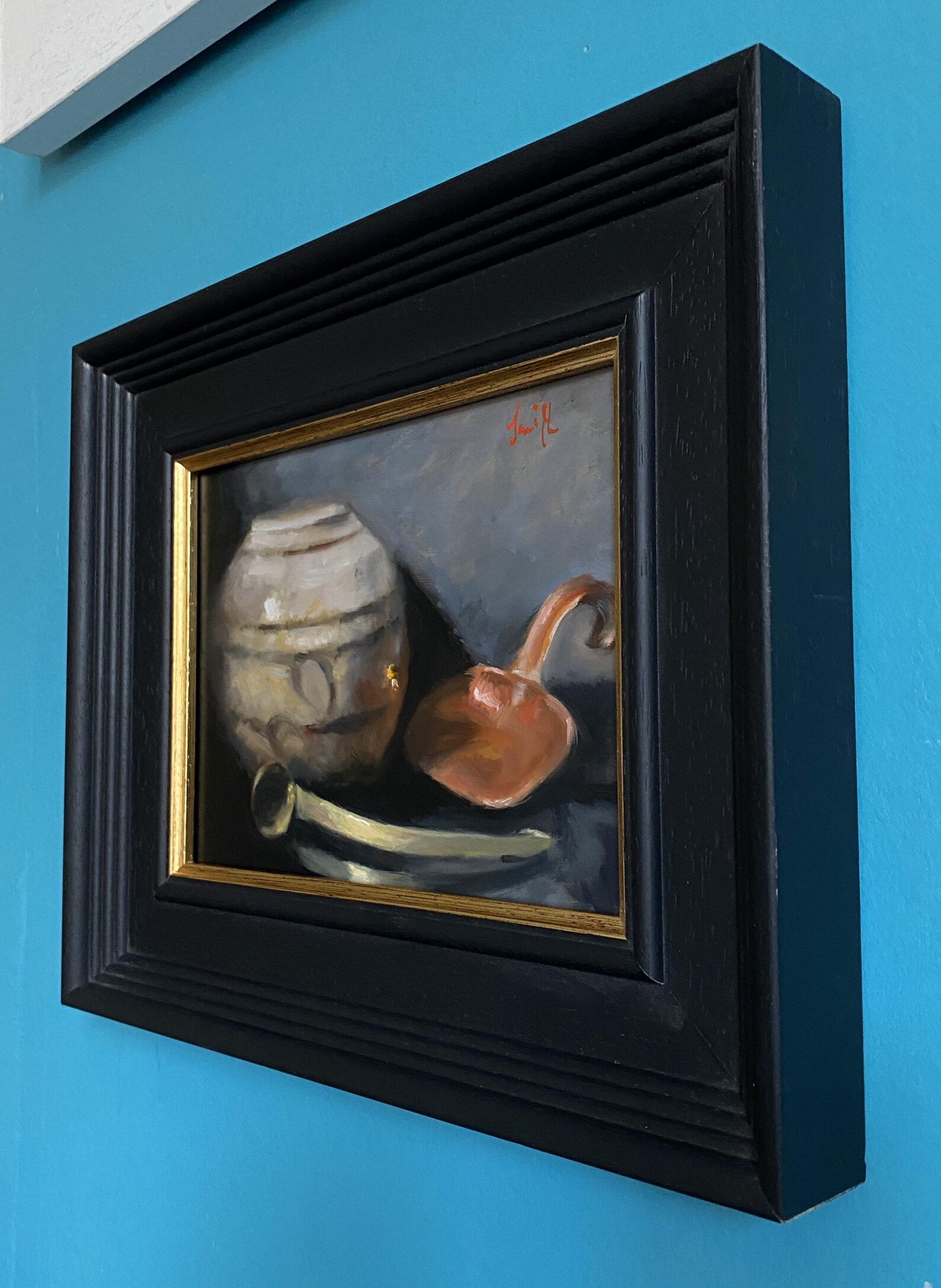 Original Oil Painting Still Life Brass & Copper Kitchenware, With ...