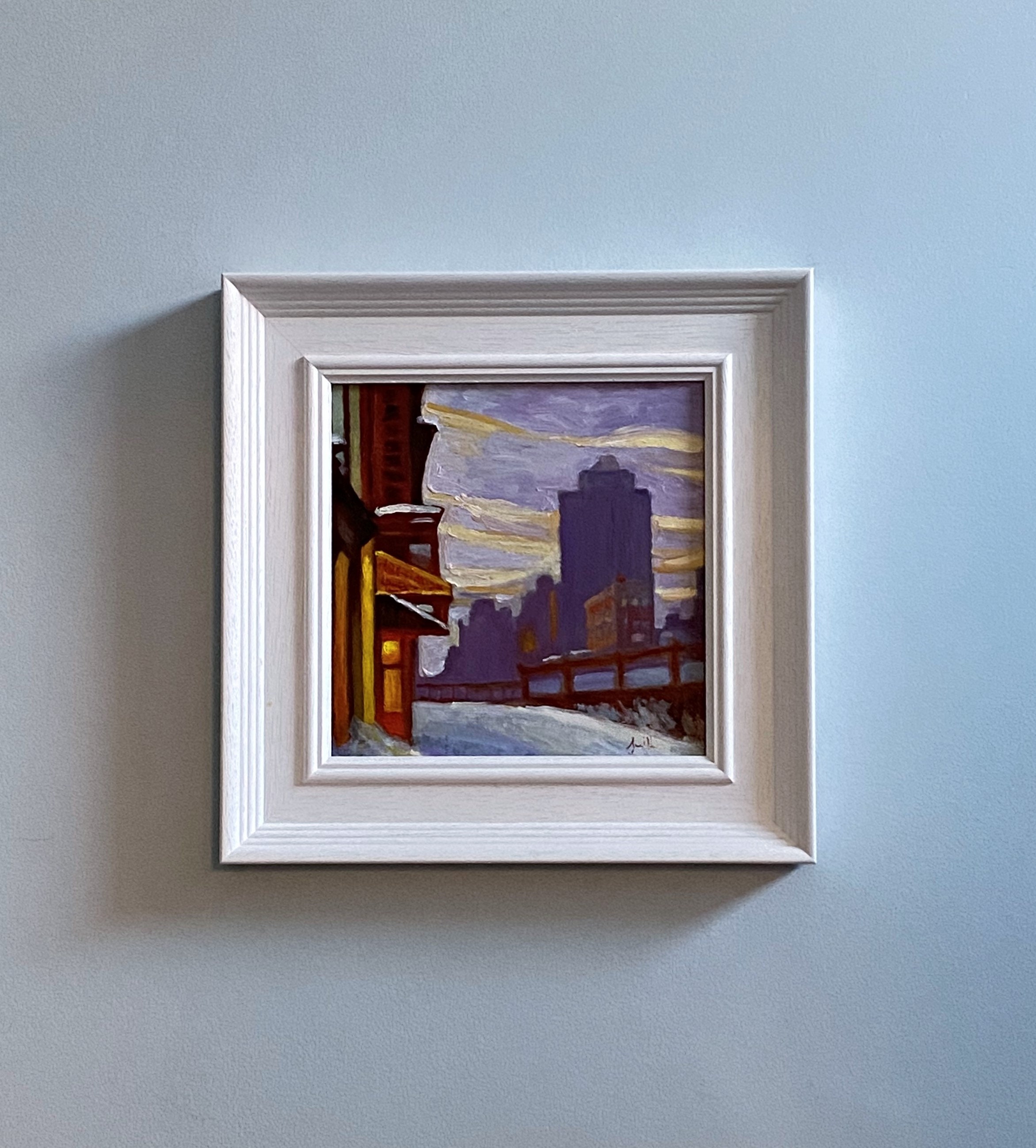 Edward Hopper Style Original Oil Painting New York Snow, Ideal Gift or ...