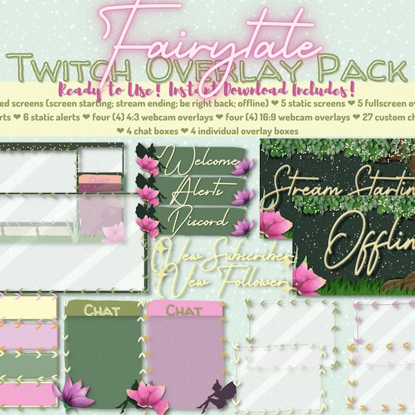 Fairy Twitch Overlay Package - Etsy