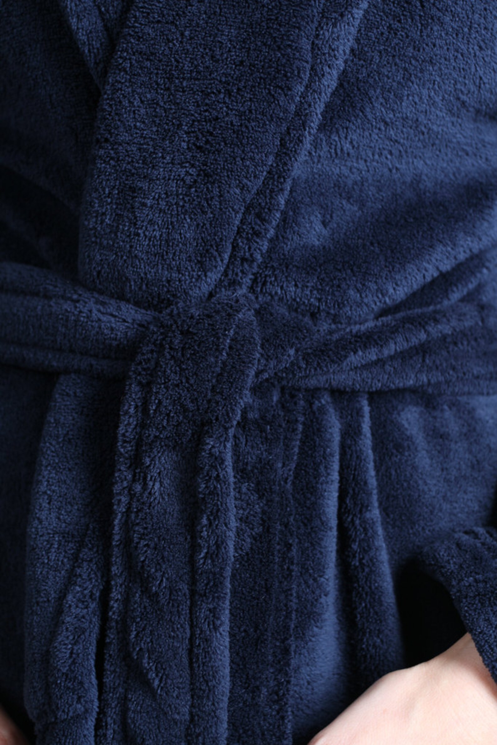 Navy Blue Plush Robe 100 Thread Colors to Choose From - Etsy