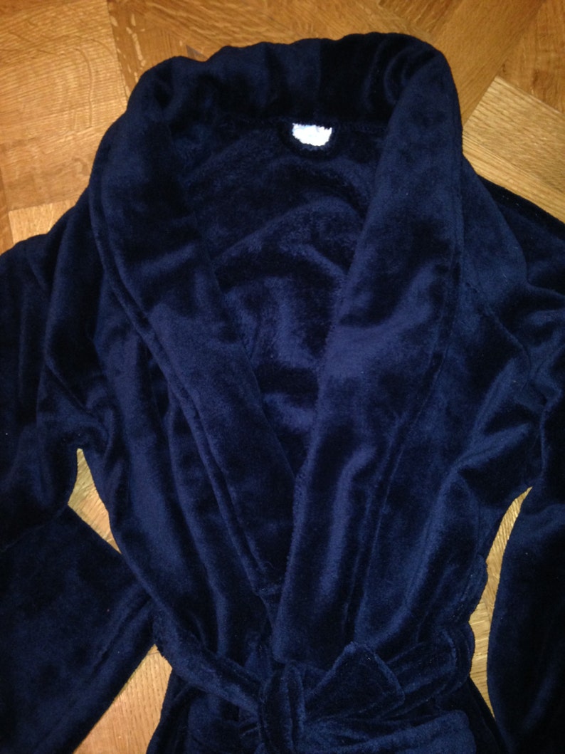 NAVY BLUE Signature Plush Robe 100 Thread Colors to Choose - Etsy