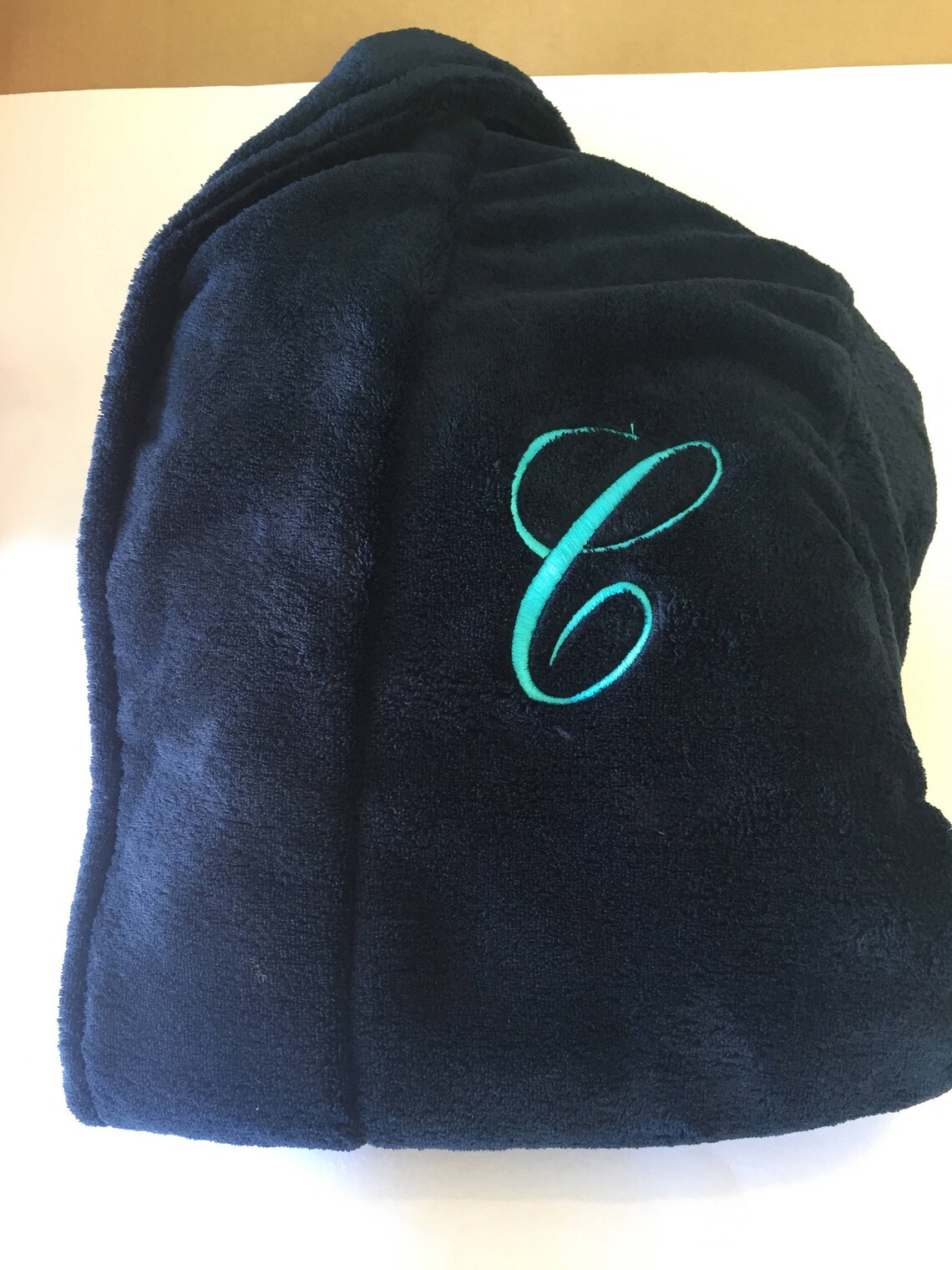 NAVY BLUE Plush Bath Robe Monogrammed His and Hers Robes | Etsy