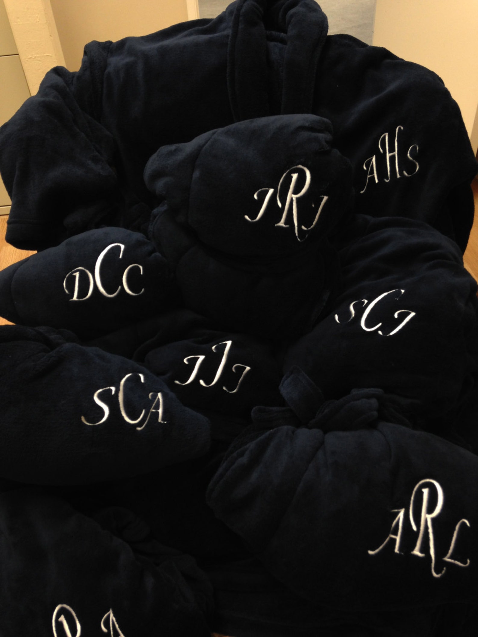 Holiday Gift Set Monogram Robes Set of 5 Robes Plush - Etsy