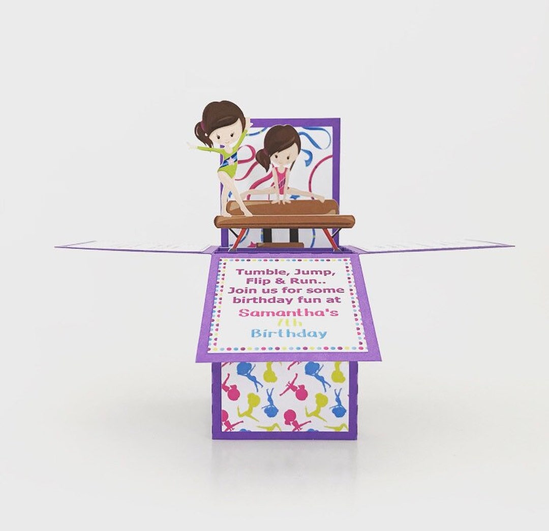 Gymnastics Birthday Invitation, Gymnast-themed Birthday Invite ...