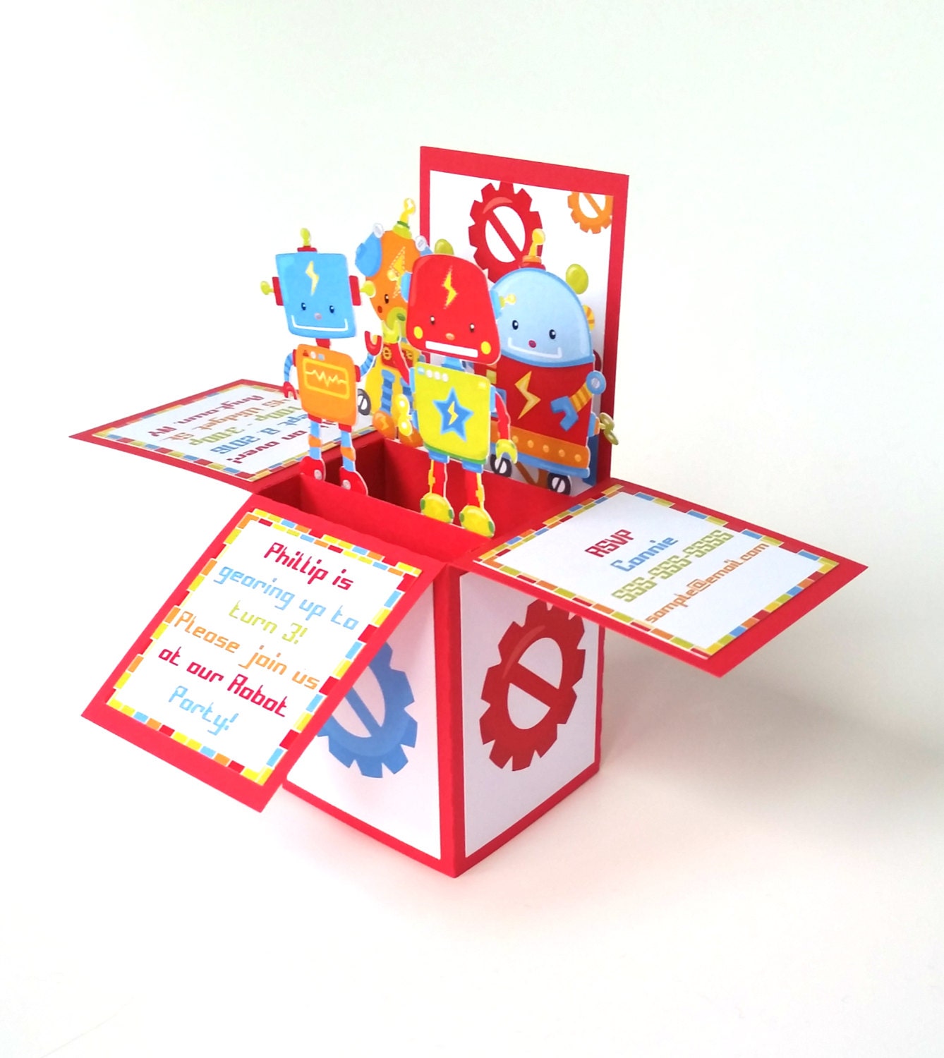 Robot Birthday Robot Invitation Robot Invite Robot Party | Etsy