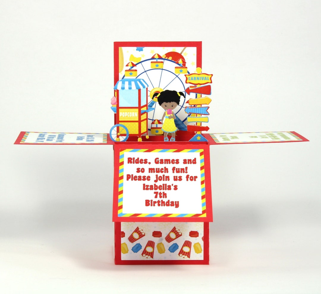 Carnival Party Invitations, Carnival-themed Celebration Invite, Funfair ...