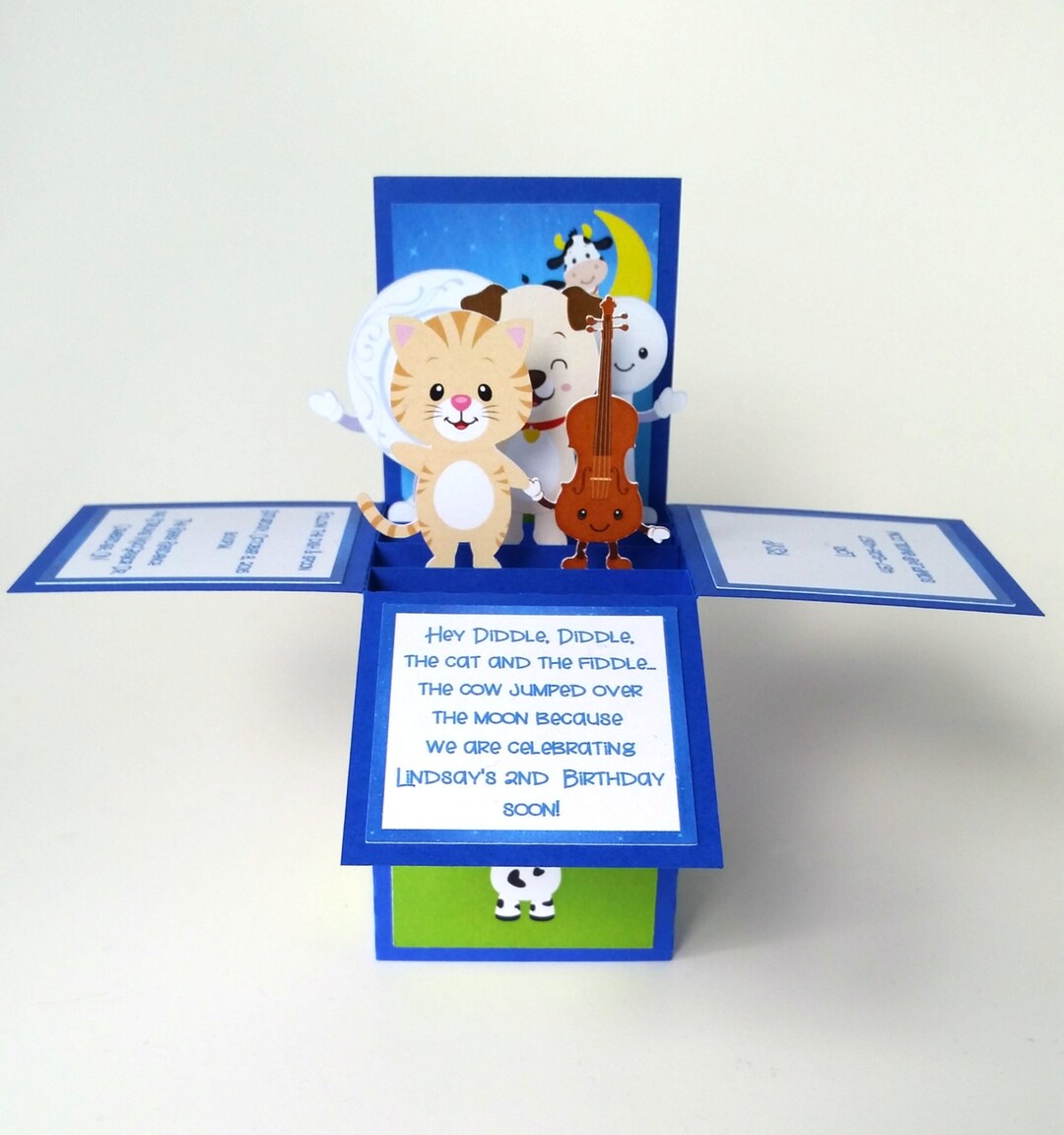 Hey Diddle Diddle Party Invitation, Nursery Rhyme Birthday Invite, Cow ...