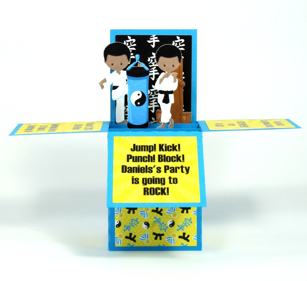 Karate Practice Party Announcements, Black Belt Invites, Martial Arts ...