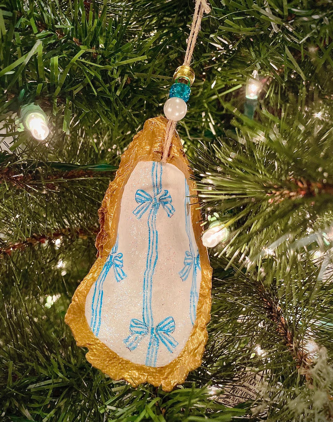 Oyster Shell Ornament, Shell, Beach Art, Gift, Handpainted, Nutcracker ...