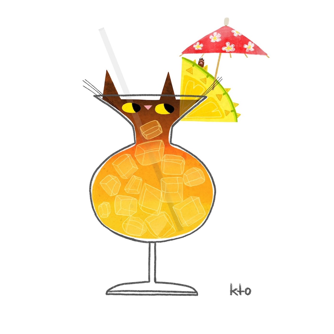 MIAOW Tai Cat - Hawaii Spurrits- Potent Purrables Cat Print - Collage ...